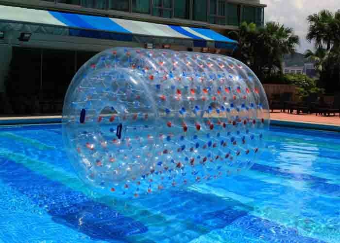 Outdoor Water Theme Park Inflatable Rolling Ball With Colorful Dots